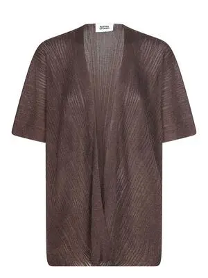 Alpha Studio Long Sleeve Cardigan - Marrone