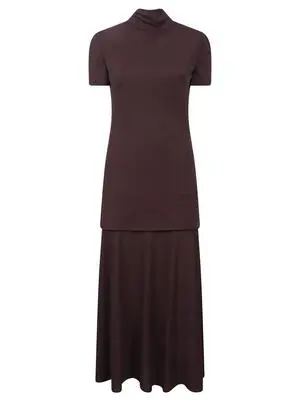 JIL SANDER High Neck Mini Dress - Plum