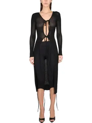 ANDREADAMO ANDREADAMO Long Perforated T-Shirt With Adjustable Front Closure