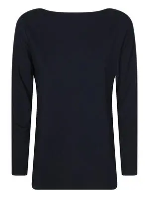 Alpha Studio Stretch Cotton Long Sleeve T-shirt - Blu