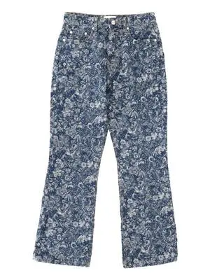 GANNI Floral Print Wide-leg Jeans - Blue