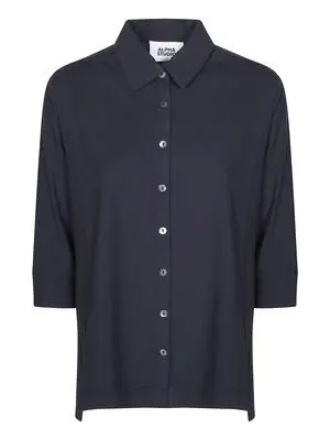 Alpha Studio 3/4 Sleeve Shirt - Blu