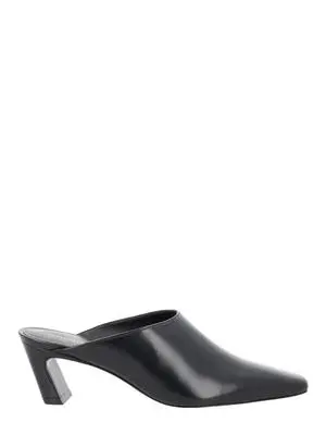 STUART WEITZMAN Pointed Toe Leather Mule Pumps - Black