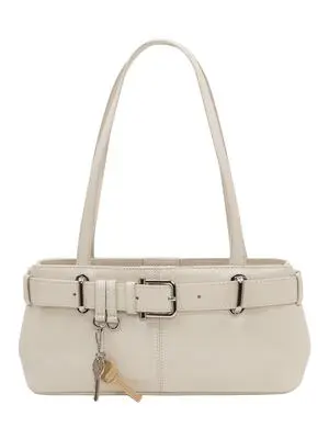 OSOI Mini Shoulder Bag With Decorative Belt - Stone Cream