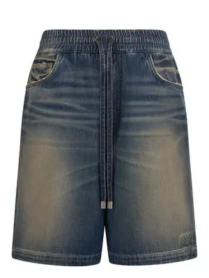 Amiri Relaxed Fit Drawstring Shorts With Embroidered Logo - Grigio