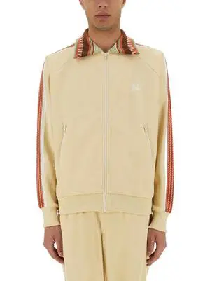 SASQUATCHFABRIX SASQUATCHFABRIX Track Jacket With Striped Collar And Sleeves Beige