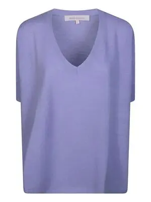 ABSOLUT CASHMERE. Cashmere V-neck Mini Tee - Viola