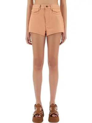 Chloé High-waisted Denim Shorts - Pink