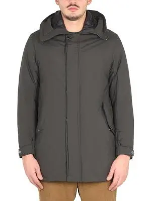 MOORER High Neck Hooded Jacket - Grey