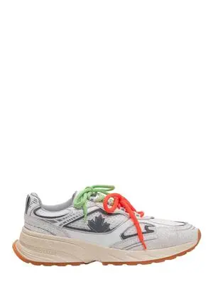 Dsquared2 DSQUARED2 "ICON LEAF" Sneakers With Contrasting Laces Bianco-argento