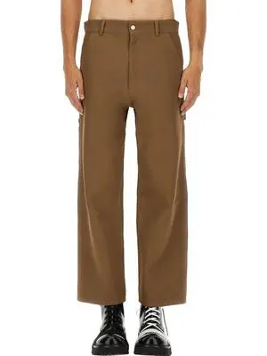 Moschino Double Cotton Tricotine Pants - Brown