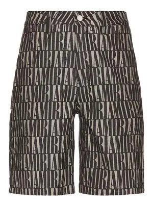 Amiri Jacquard Monogram Snap-off Mini Shorts - Black