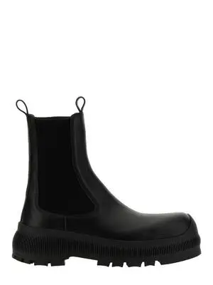 JIL SANDER Leather Chelsea Boots - Black