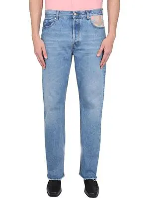 Séfr SÉFR Paneled Floral Jeans Azure