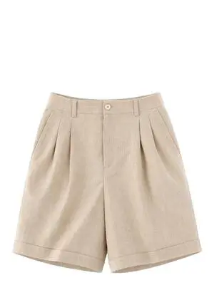 Jacquemus Pleated Cotton Shorts - Beige