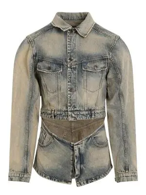 EGONLAB Mini Cutout Denim Jacket - Nude & Neutrals