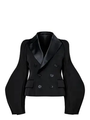 Sacai Double-breasted Jacket With Voluminous Sleeves - Black