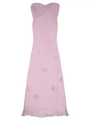 SELF-PORTRAIT Floral Embellished Strapless Mini Dress - Pink