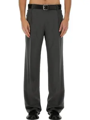 Moschino Virgin Wool Straight Leg Pants - Grey
