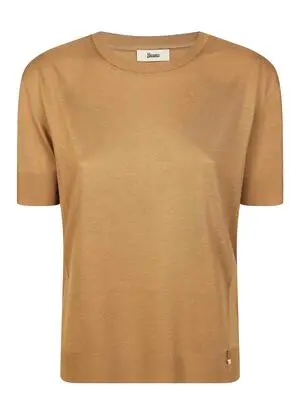 HERNO HERNO Crewneck T-Shirt With Ribbed Details