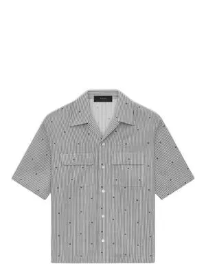 Amiri Mini Pinstripe Camp Shirt - Black