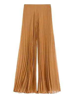 Max Mara Pleated Wide Leg Trousers - Brown