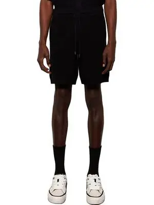 Amiri Ribbed Knit Drawstring Shorts - Black
