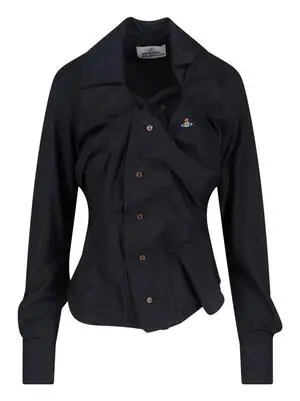VIVIENNE WESTWOOD Vivienne Westwood Draped Cotton Shirt Black