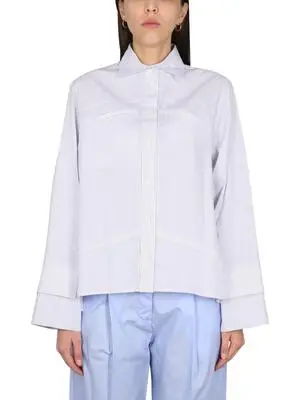 MAISON JEJIA Classic Button-up Shirt With Striped Pattern - Blue