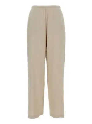 Max Mara Wide Leg Stretch Linen And Viscose Trousers - Beige