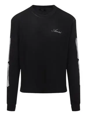 Amiri Bones Stacked Long Sleeve Tee - Black