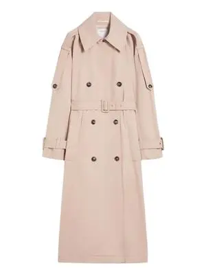 Sportmax Double-breasted Belted Jacket With Embellishments - Beige