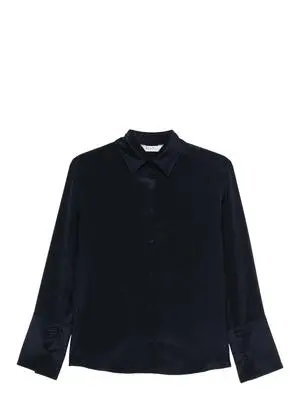 Max Mara Silk Button-up Shirt - Navy