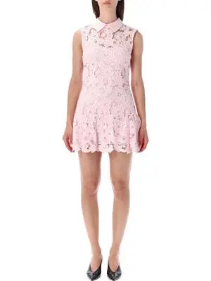 SELF-PORTRAIT Mini Dress With Guipure Lace - Rosa