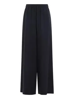 Max Mara Wide-leg Silk Trousers - Black
