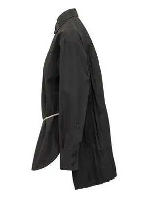 Sportmax Mini Casacca With Belt And Pleated Hem - Nero