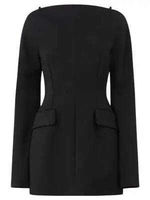 Sportmax Shoulder Pad Mini Dress - Black