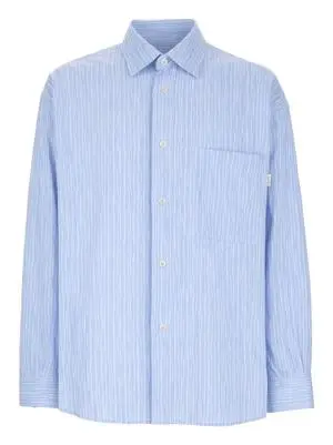 AMISH AMISH Crinkle Cotton Shirt With A Stripe Pattern