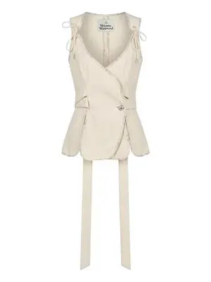 VIVIENNE WESTWOOD Vivienne Westwood Roxand Mini Top - Asymmetrical Wrap Style Cream