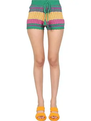 GALLO Striped Knit Drawstring Shorts - Multicolour