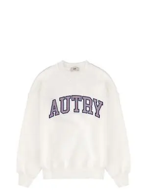 AUTRY Varsity Logo Crewneck Sweatshirt - White