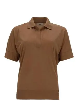 Herno Cotton Blend Polo Shirt - Brown