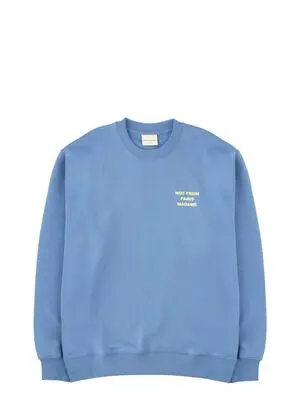Drole De Monsieur Cotton Graphic Crewneck Sweatshirt - Blue