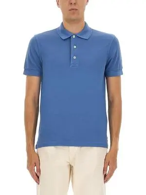 TOM FORD Slim-fit Lyocell And Cotton-blend Piqué Polo Shirt For - Blue