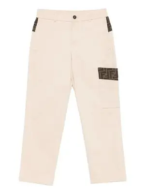 Fendi Gabardine Trousers With Monogram Detail - Multicolour