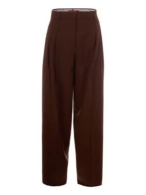 Max Mara Tailored Virgin Wool Trousers - Cioccolato