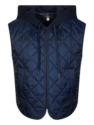 Max Mara Quilted Gilet With Hood - Blu