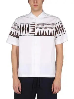 Universal Works Embroidered Pointed Collar Shirt - Powder