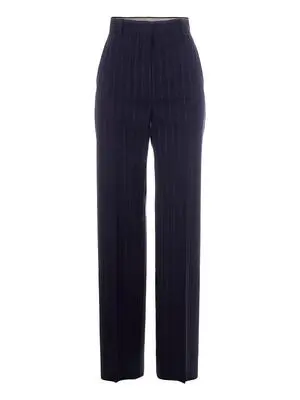 MAX MARA Max Mara Studio High-Waist Pinstripe Straight-Leg Trousers