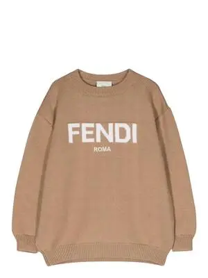 Fendi Fendi Crewneck Sweater With Logo Multicolour